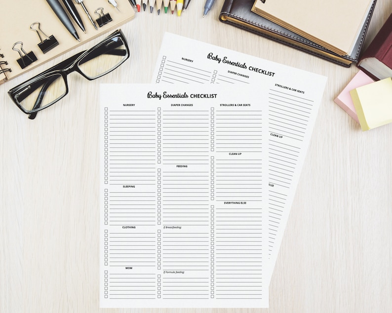 Baby Essentials Checklist Printable PDF, Newborn Checklist, Baby Must ...