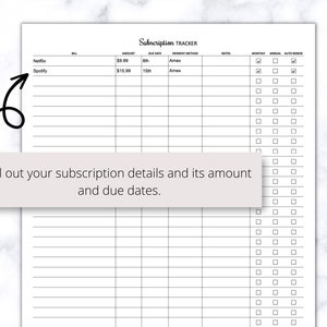 Subscription Tracker Printable PDF, Track Your Monthly Subscriptions ...
