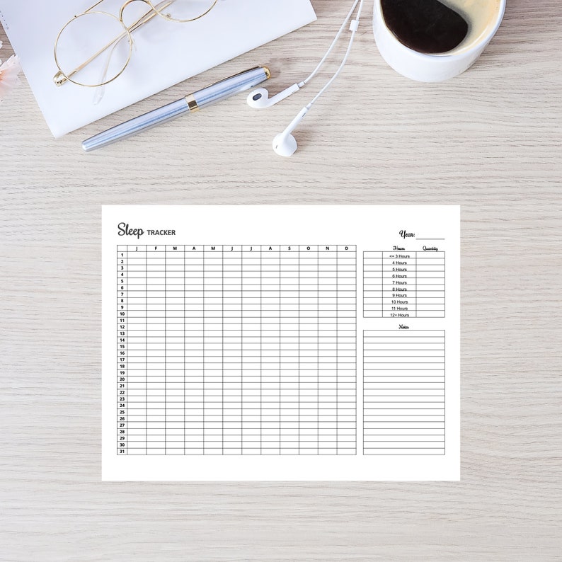Sleep Tracker Printable PDF, Sleep Log Printable, Sleep Tracker Sheet ...