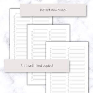 Blank Checklist Printable PDF A5, Blank to Do List PDF A5, Minimalist ...