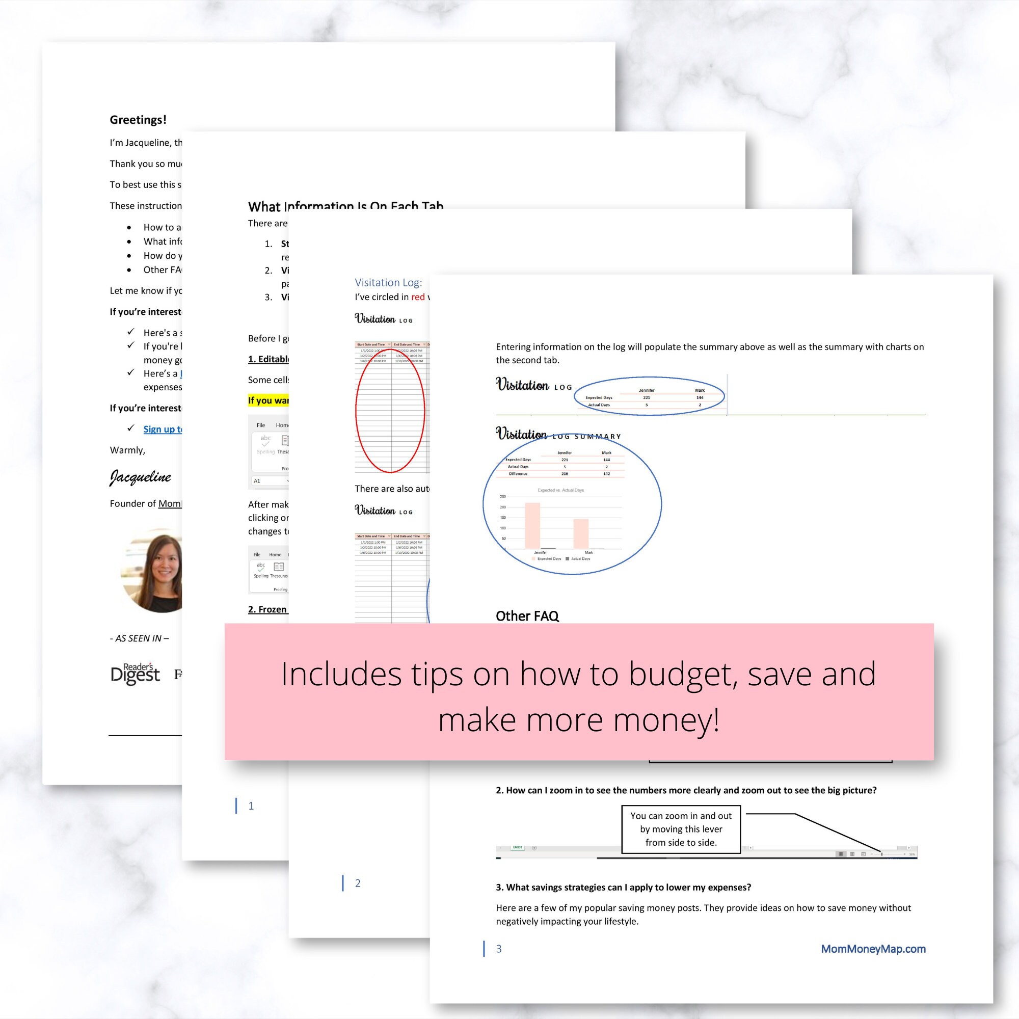 Child Custody Visitation Days Tracker Excel Spreadsheet, Child Custody ...