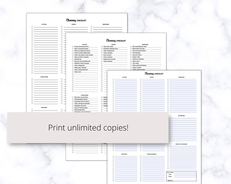 Housekeeping Checklist Printable PDF, Housecleaning Schedule Template ...