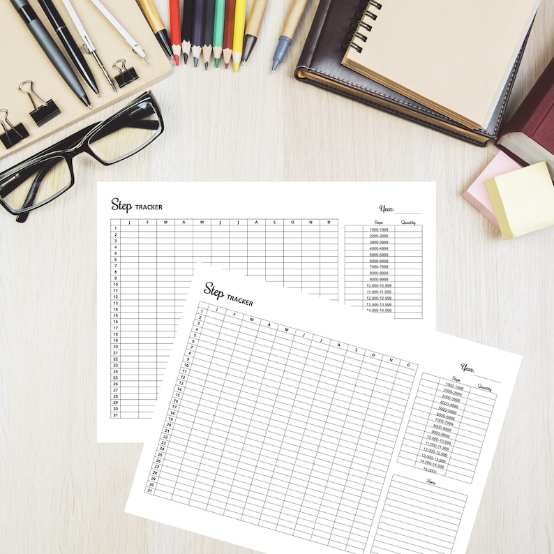 Step Tracker Printable PDF, Steps Counter Printable PDF, Count My Steps ...
