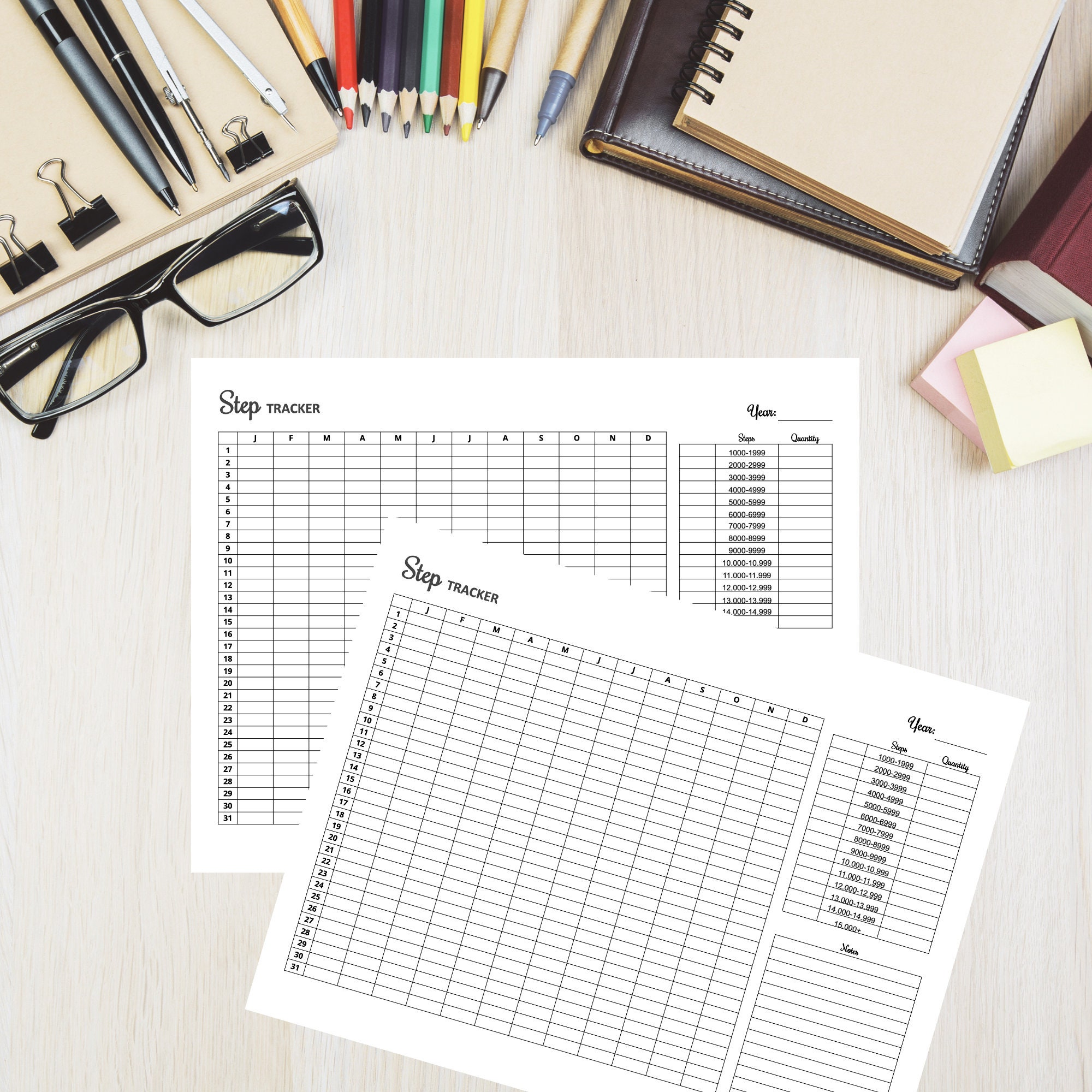 Step Tracker Printable PDF, Steps Counter Printable PDF, Count My Steps ...