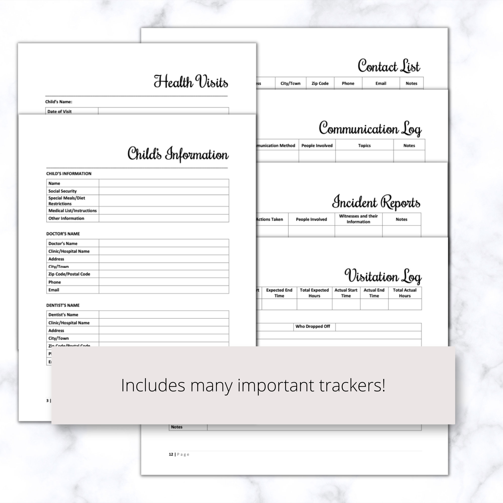Co-parenting Planner Editable & Printable PDF, Child Custody Planner ...