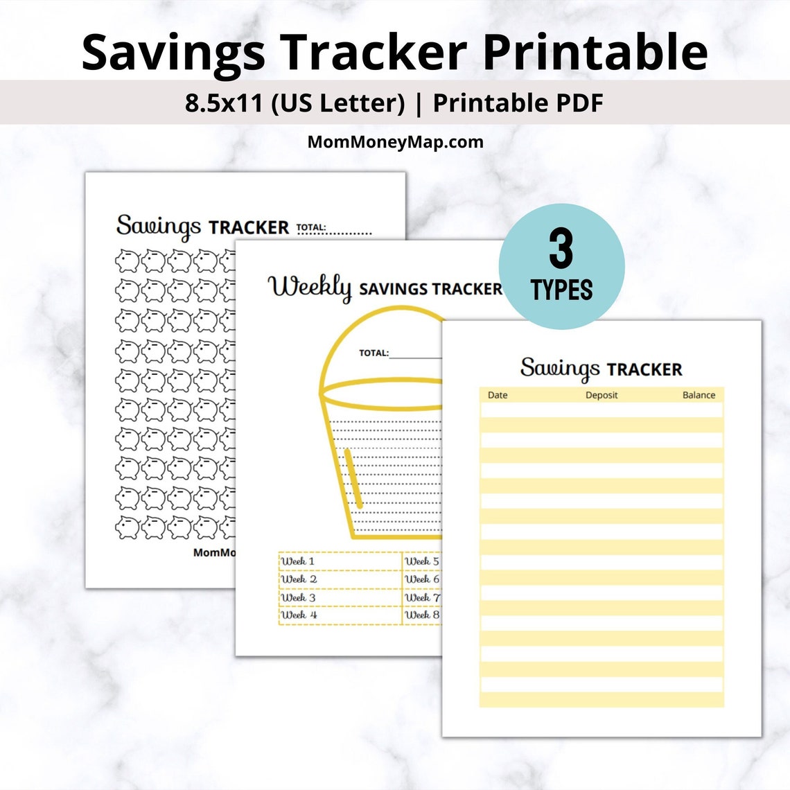 Savings Tracker Printable PDF, Piggy Bank Savings Chart, Weekly Savings ...