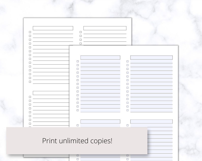Blank Checklist Printable PDF, Blank to Do List, Minimalist to Do List, Basic Checklist, Basic ...