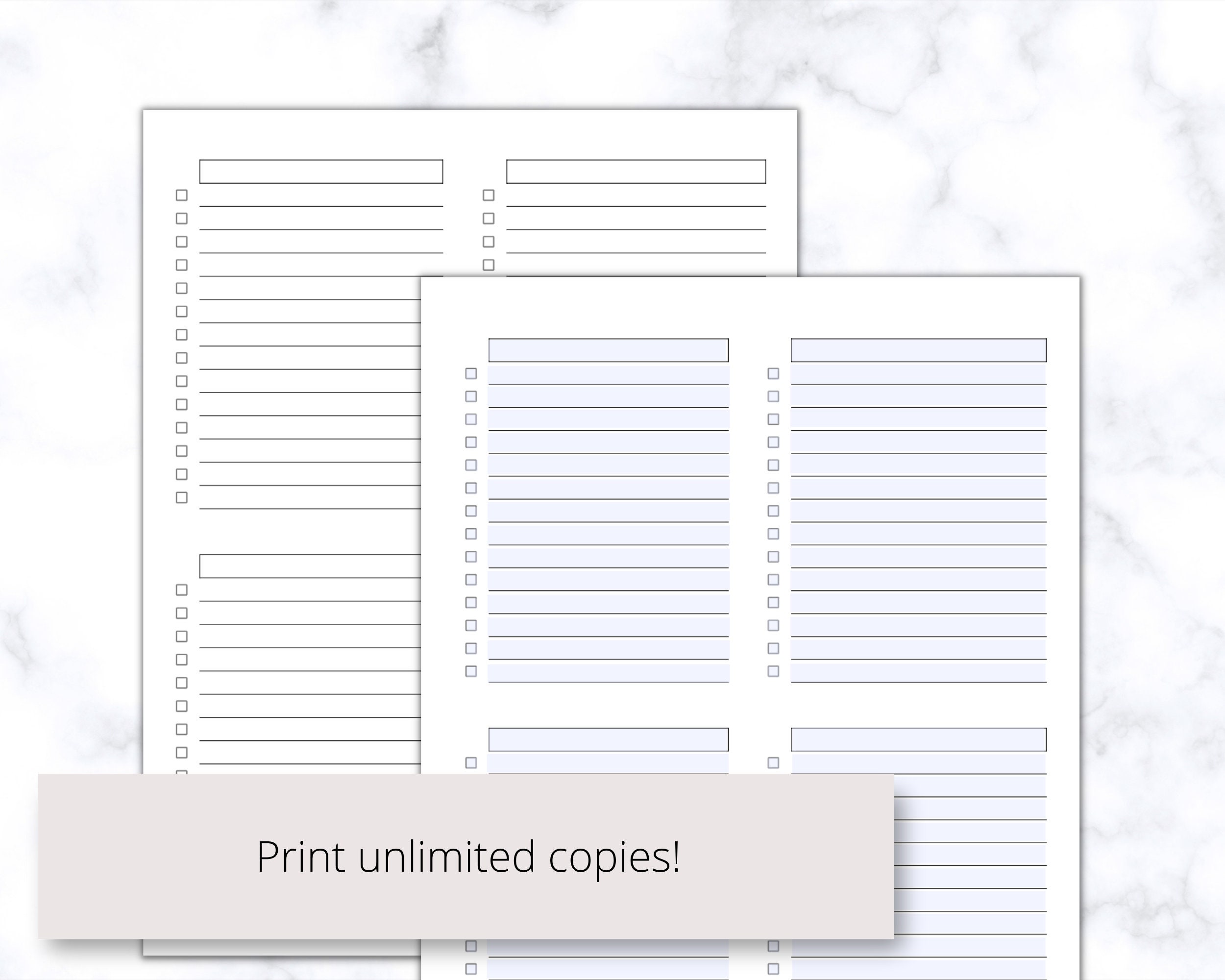 Blank Checklist Printable PDF, Blank to Do List, Minimalist to Do List ...
