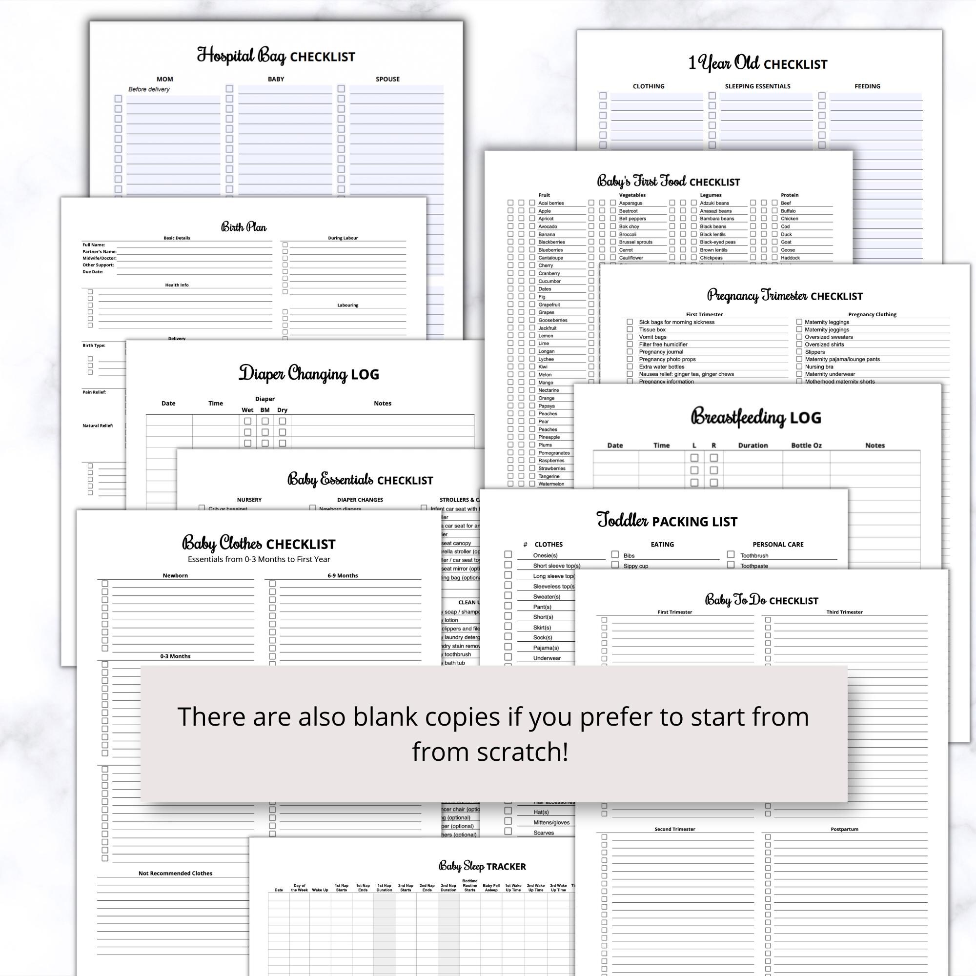 Baby Planner Printable Bundle, List of Things to Do Before Baby Arrives ...