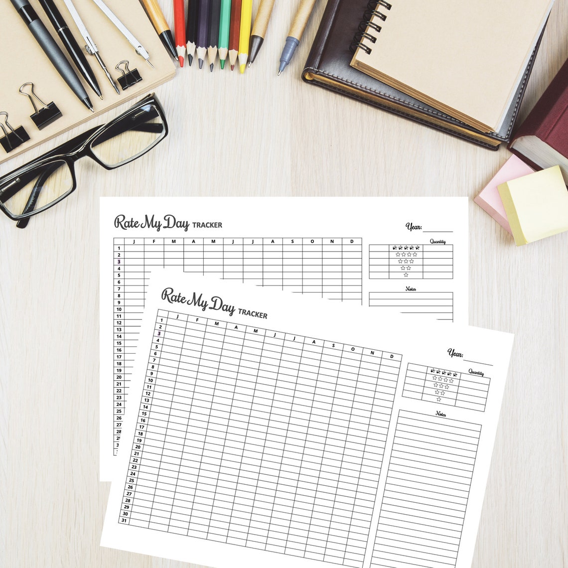 Rate My Day Tracker Printable PDF, Daily Self-reflection Printable ...