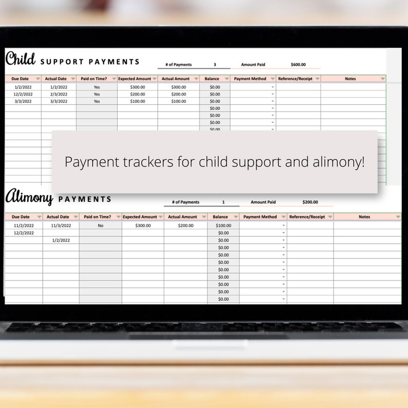 Child Custody Planner Excel Spreadsheet for Divorce Planning, Child ...
