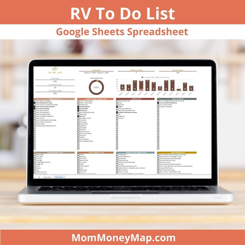 RV to Do List Google Sheets Spreadsheet,rv Camping Checklist Template ...