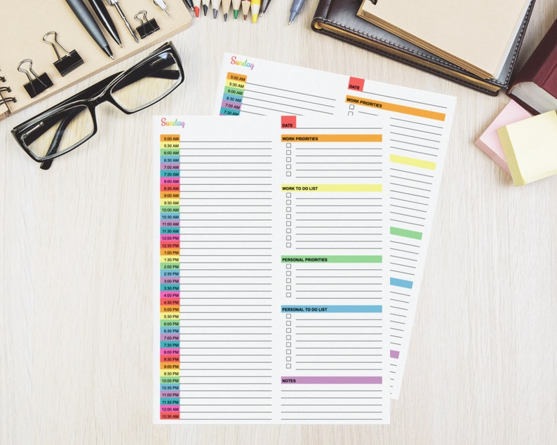 Multi-color Work From Home Planner Printable PDF, Remote Work Planner ...