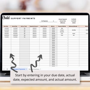 Child Support Payment Tracker Google Sheet Spreadsheet, Child Expense ...