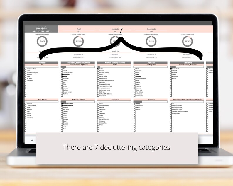 Decluttering Checklist Google Sheets Spreadsheet, House Purge Checklist ...