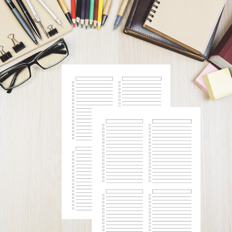 Blank Checklist Printable PDF A5, Blank to Do List PDF A5, Minimalist to Do List, Basic ...