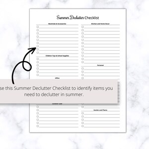 Summer Declutter Checklist Printable PDF, Summer Decluttering Guide ...