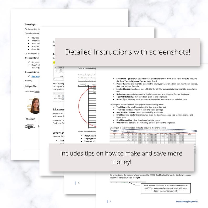 Tips Tracker for Managers Excel Spreadsheet, Tips Tracking for Business ...