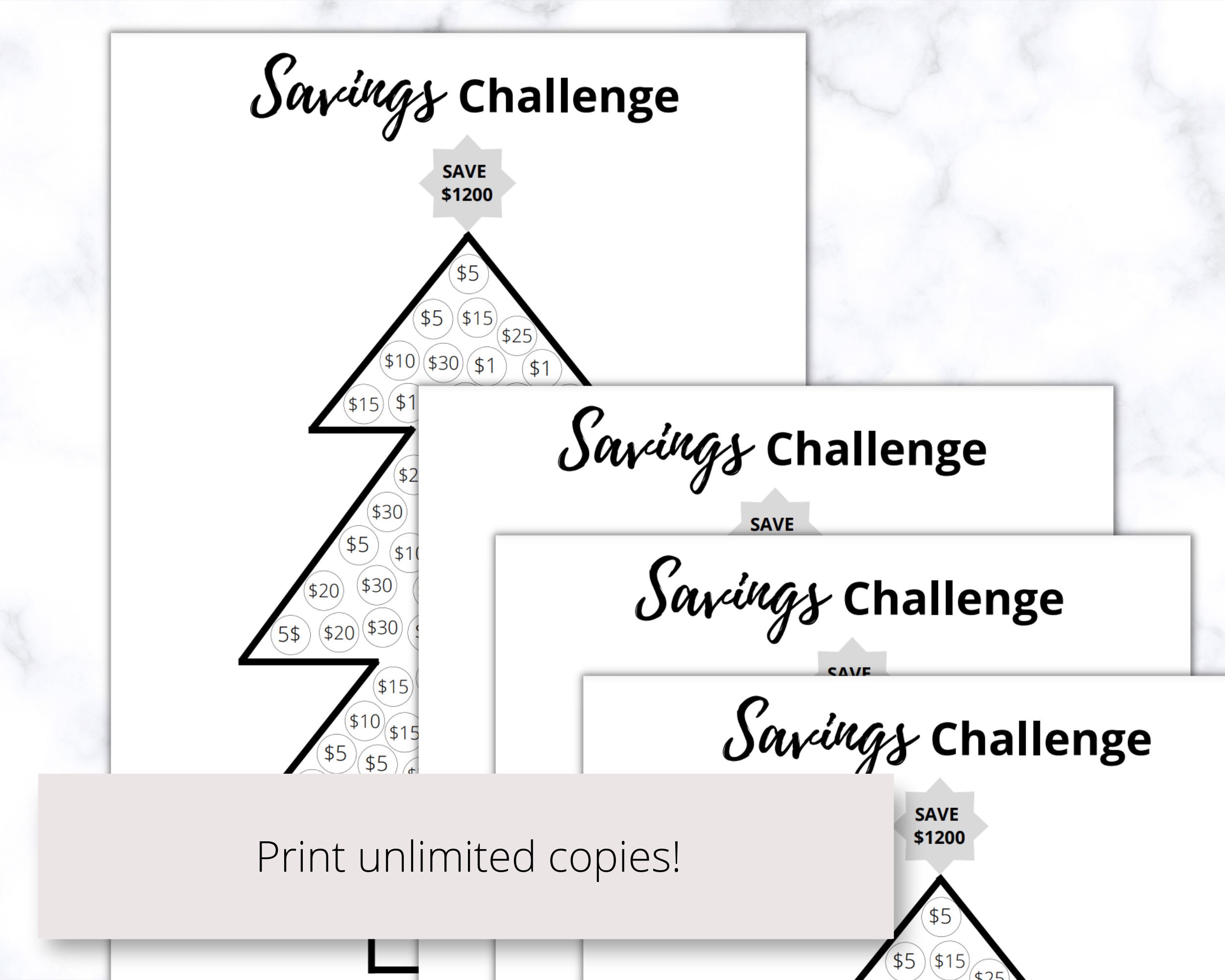 Christmas Savings Challenge Printable PDF Holiday Savings - Etsy