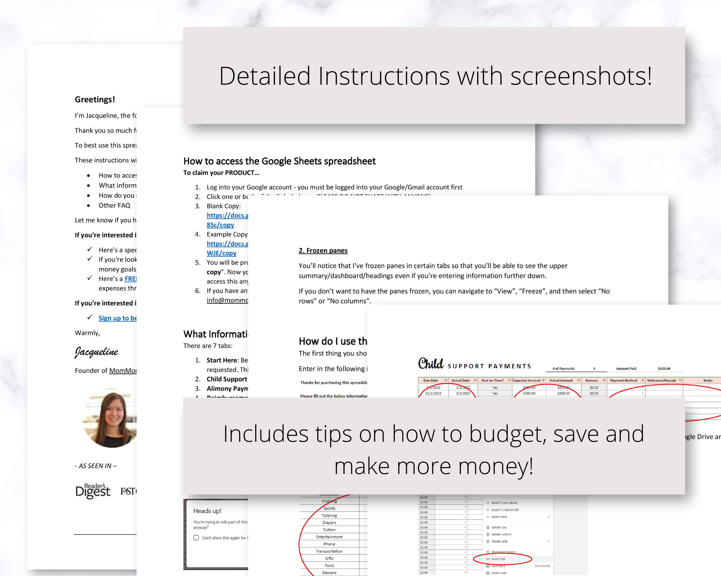 Child Support Tracker Google Sheets Spreadsheet Child Custody - Etsy