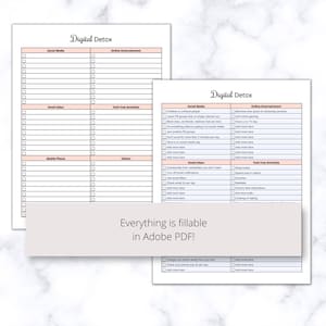 Digital Detox Checklist Printable PDF, Digital Detox Planner, Digital ...