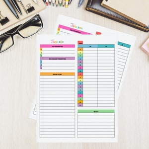 Multi-color Time Box Planner Printable PDF, Daily Time Planner, Time ...