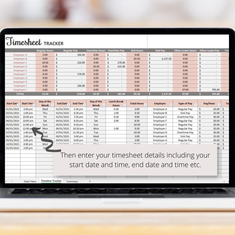 Timesheet Tracker Excel Spreadsheet, Excel Templates for Time Tracking ...