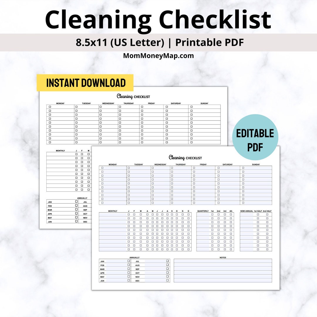 Simple Cleaning Checklist Printable PDF, Housekeeping Checklist, House ...