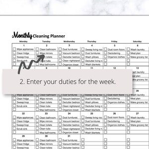 Monthly Cleaning Printable PDF, Monthly Deep Cleaning Checklist ...