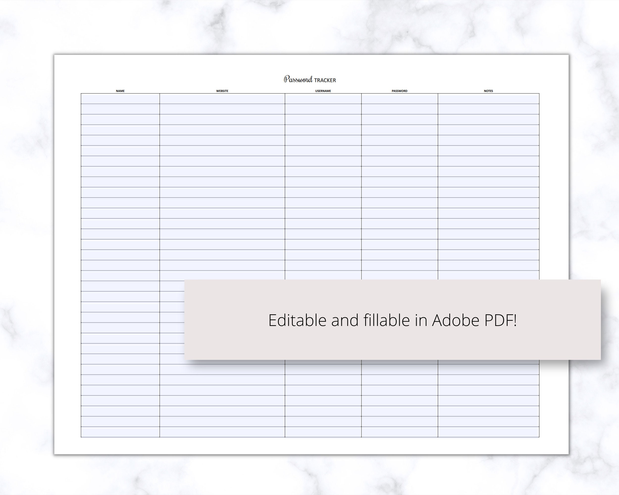 Password Tracker Printable PDF, Account Tracker, Login Tracker, Cheat ...