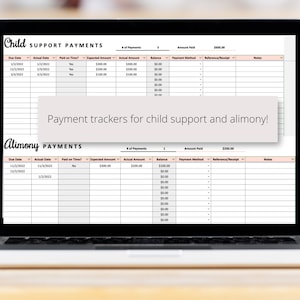 Child Support Tracker Google Sheets Spreadsheet, Child Custody Planner ...