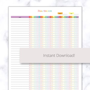 Multi-color Habit Tracker Printable PDF, Editable Habit List, Habit ...