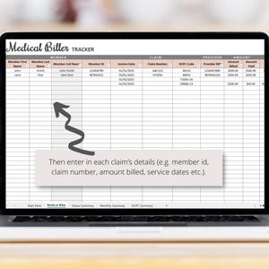 Medical Biller Tracker Excel Spreadsheet, Medical Expense Records Billing & Coding Planner for ...