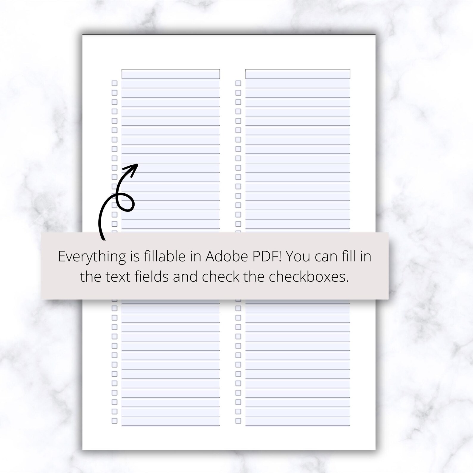 Blank Checklist Printable PDF A5, Blank to Do List PDF A5, Minimalist ...
