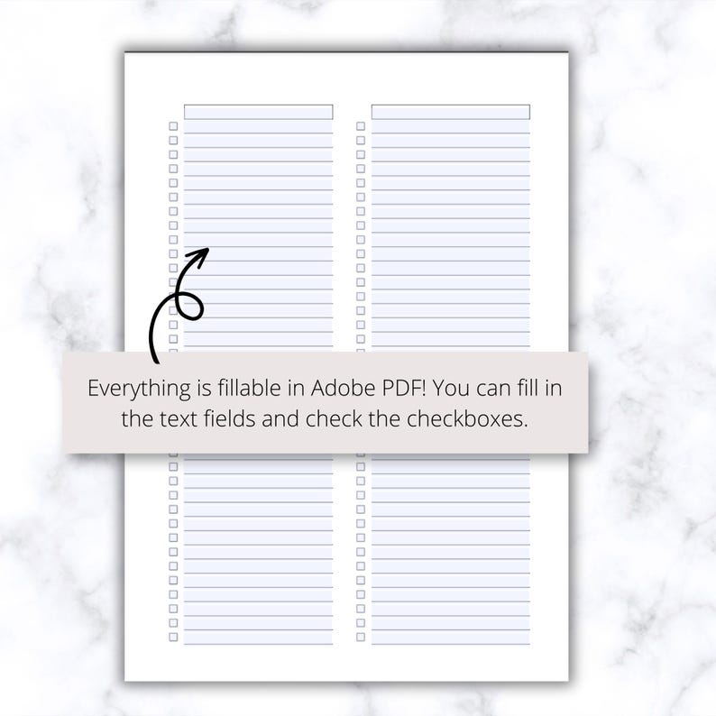 Blank Checklist Printable PDF A5, Blank to Do List PDF A5, Minimalist ...