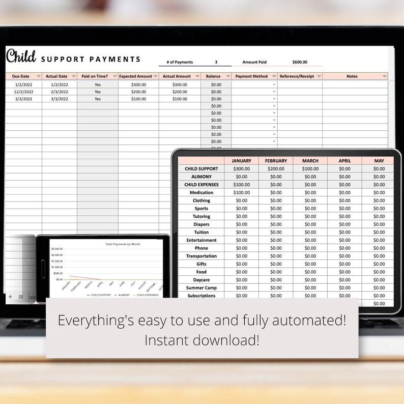 Child Custody Planner Excel Spreadsheet for Divorce Planning, Child ...