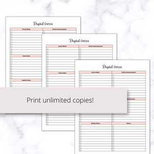 Digital Detox Checklist Printable PDF, Digital Detox Planner, Digital ...