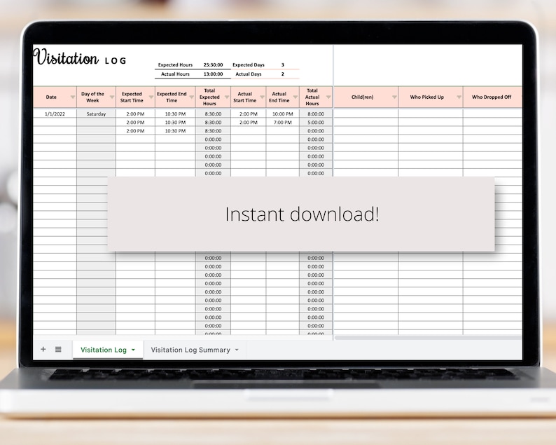 Child Custody Visitation Log Google Sheets Spreadsheet - Etsy Child Custody Visitation Log Google Sheets Spreadsheet - Etsy