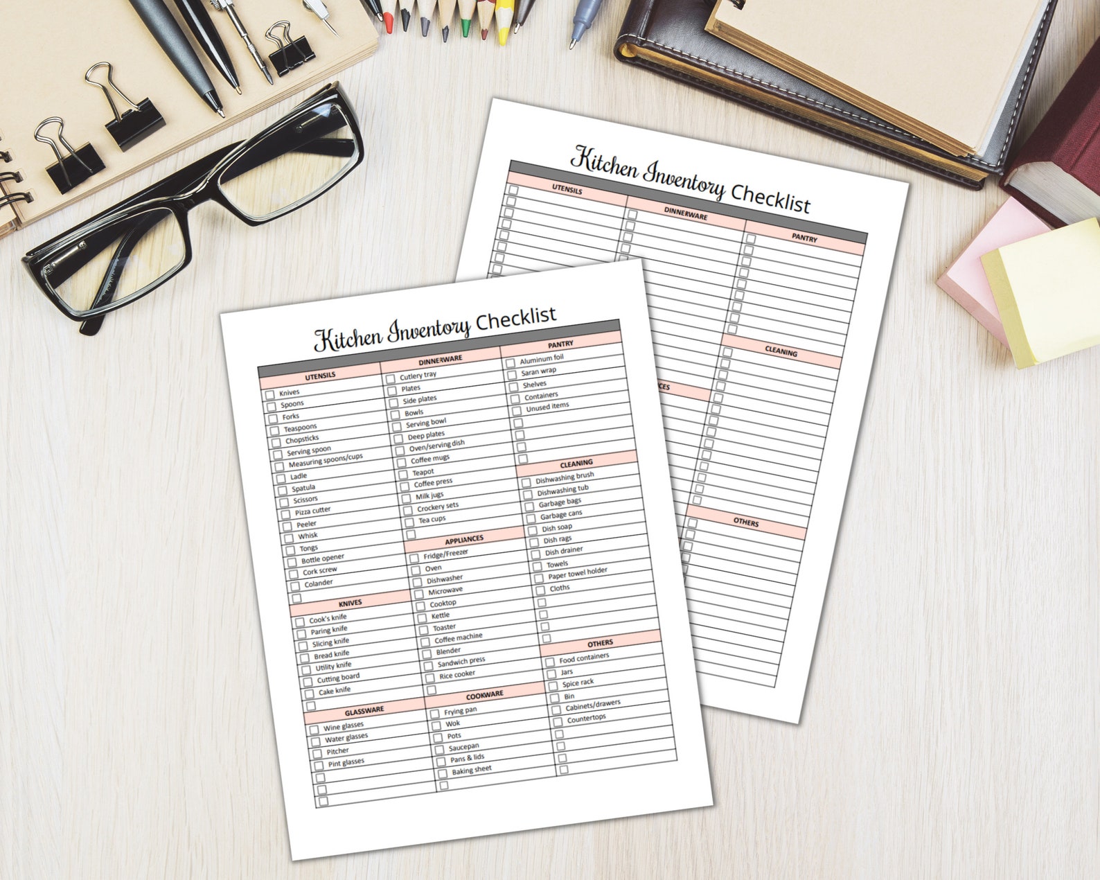 Kitchen Inventory Checklist Printable PDF, Declutter and Organize ...