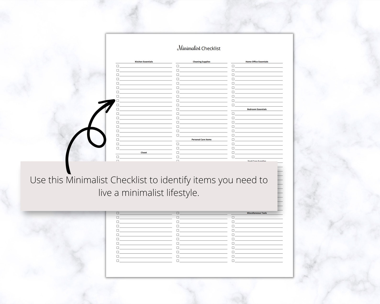 Minimalist Checklist Printable PDF, Minimalist Decluttering Checklist ...