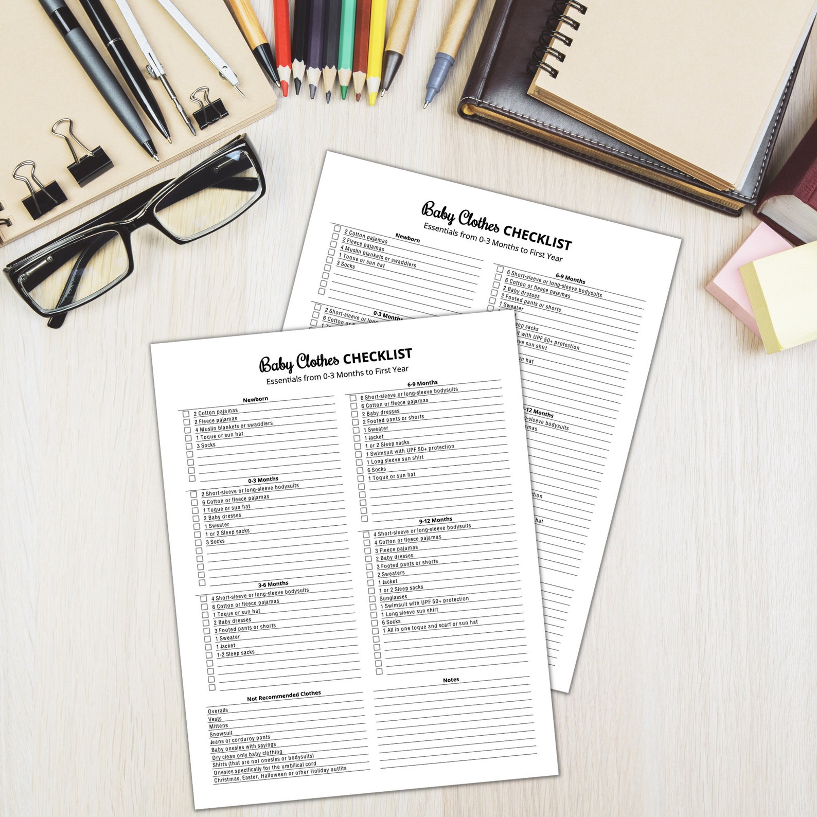 Baby Clothes Checklist Printable PDF, Preparing for Baby Clothes ...