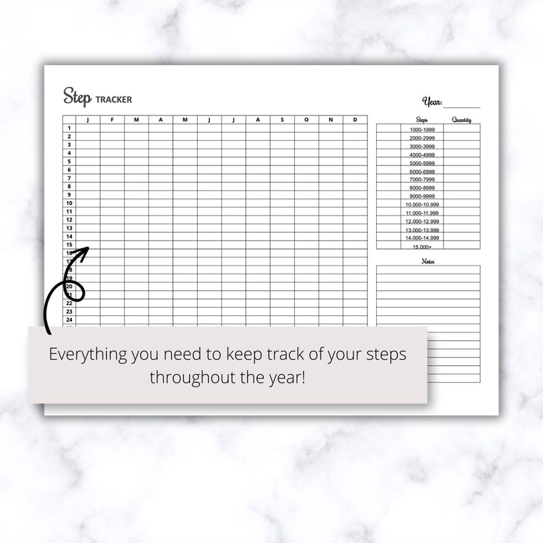 Step Tracker Printable PDF, Steps Counter Printable PDF, Count My Steps ...