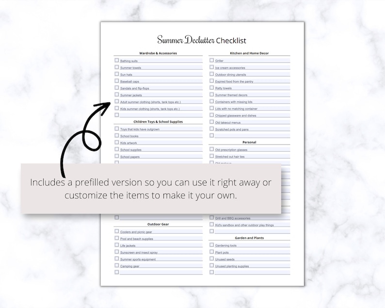 Summer Declutter Checklist Printable PDF, Summer Decluttering Guide ...