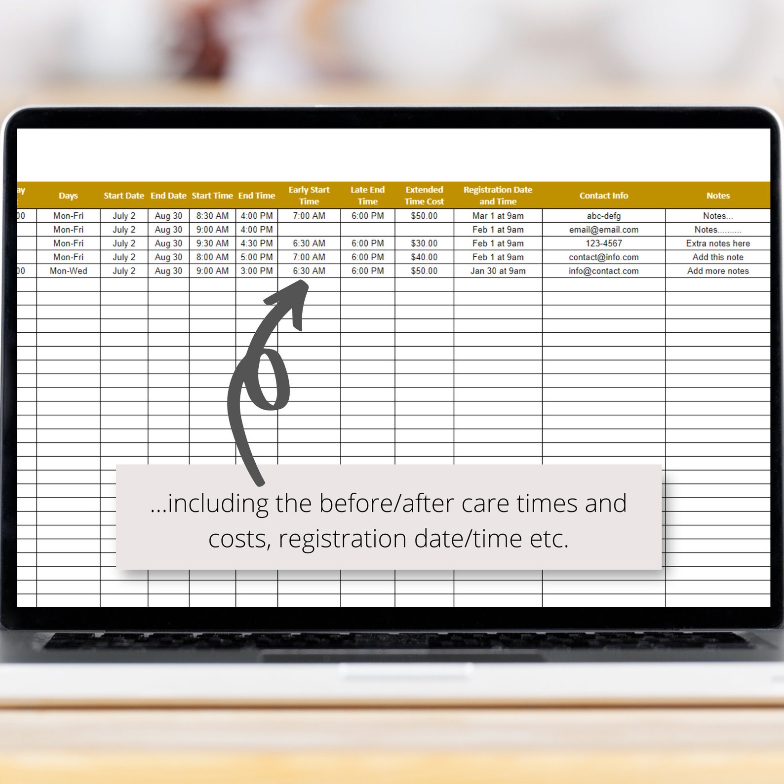 Summer Camp Planner Google Sheets Spreadsheet, Summer Camp Organizer ...