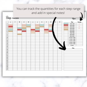 Step Tracker Printable PDF, Steps Counter Printable PDF, Count My Steps ...