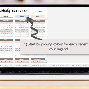 Co-parenting Calendar With Child's Information Google Sheets ...