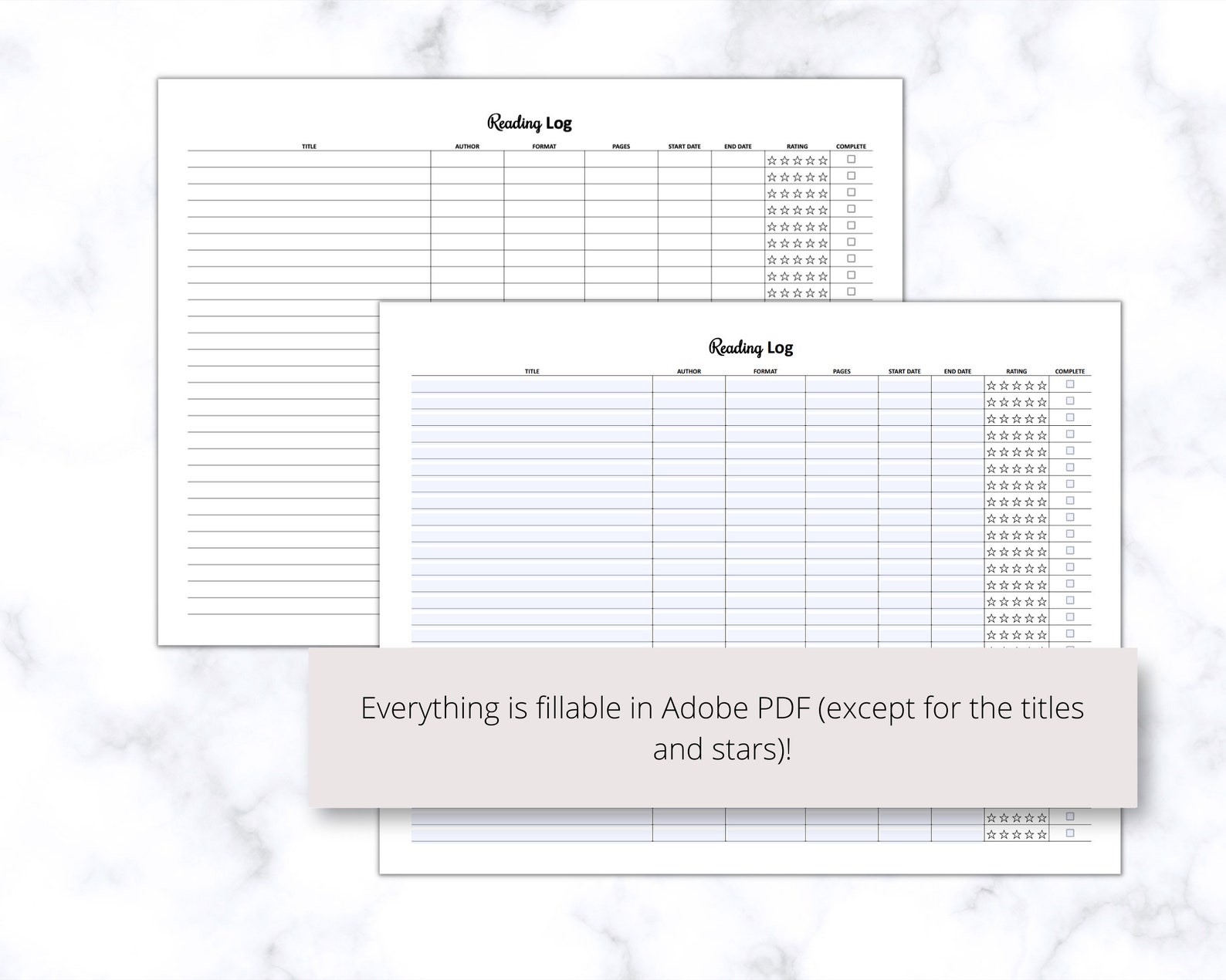Reading Log Printable PDF, Book Tracker, Book Progress Tracker ...