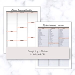 Kitchen Inventory Checklist Printable PDF, Declutter and Organize ...