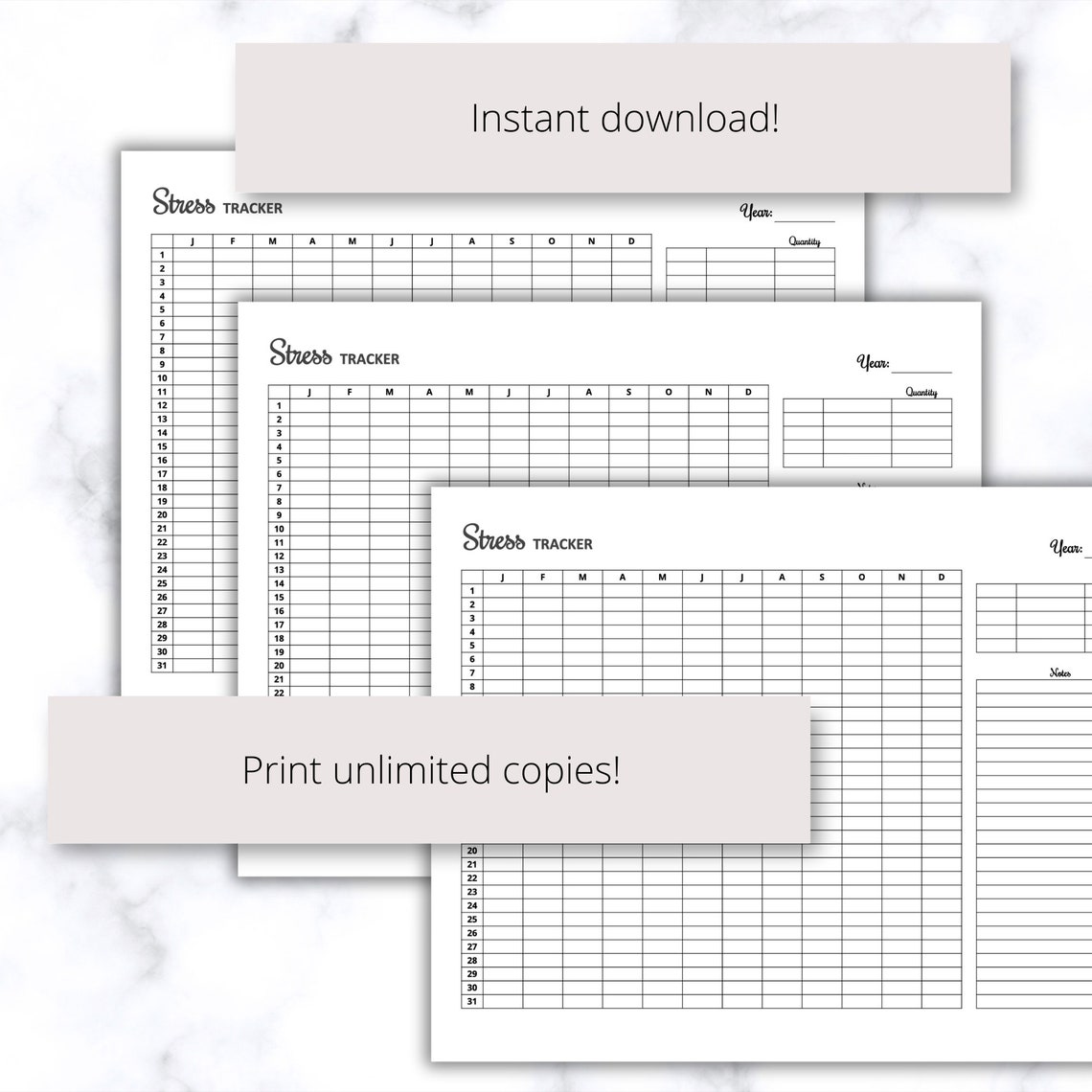 Stress Tracker Printable PDF, Daily Stress Log, Stress Tracker for Work ...