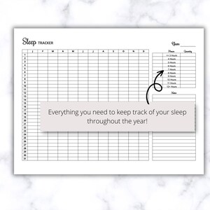 Sleep Tracker Printable PDF, Sleep Log Printable, Sleep Tracker Sheet ...